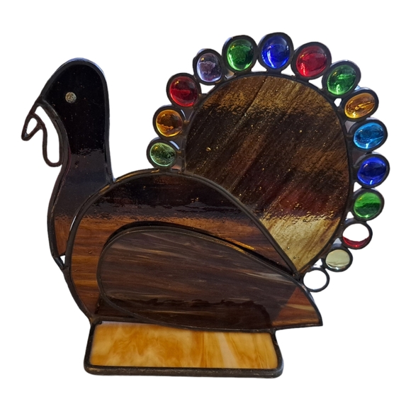 Vintage | Accents | Vintage Stained Glass Standing Turkey | Poshmark